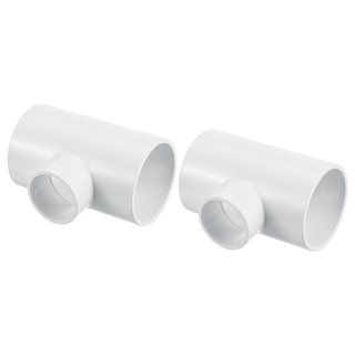 1 1/2" x 1" 3 Way Tee Pipe Fittings UPVC, 2 Pack Joint Coupling Pipe, White - Bed Bath & Beyond ...